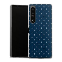 DeinDesign Handyhülle Anker Segeln Muster Anchors Dark, Sony Xperia 1 IV Silikon Hülle Bumper Case Handy Schutzhülle, weiß