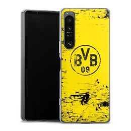 DeinDesign Handyhülle Borussia Dortmund Offizielles Lizenzprodukt BVB BVB Destroyed Look, Sony Xperia 1 IV Silikon Hülle Bumper Case Handy Schutzhülle