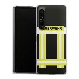 DeinDesign Handyhülle Feuerwehr Feuerwehrmann Beruf Feuerwehr, Sony Xperia 1 IV Silikon Hülle Bumper Case Handy Schutzhülle, weiß