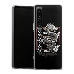 DeinDesign Handyhülle Japan Drache Meer Osaka Dragon, Sony Xperia 1 IV Silikon Hülle Bumper Case Handy Schutzhülle, weiß