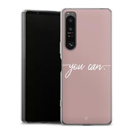 DeinDesign Handyhülle Spruch Sprüche Motivation You Can, Sony Xperia 1 IV Silikon Hülle Bumper Case Handy Schutzhülle, weiß