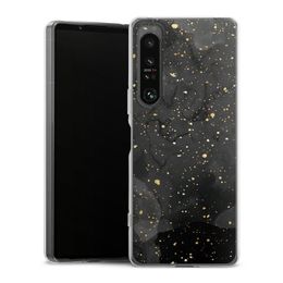 DeinDesign Handyhülle Marmor Glitzer Look Gold & Kupfer Marble Black Gold Look Print, Sony Xperia 1 IV Silikon Hülle Bumper Case Handy Schutzhülle
