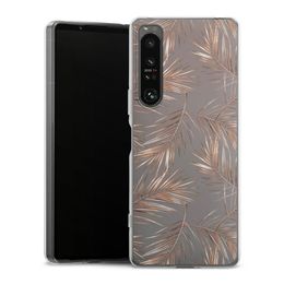 DeinDesign Handyhülle Gold & Kupfer Muster Palme Palmneedles, Sony Xperia 1 IV Silikon Hülle Bumper Case Handy Schutzhülle, weiß