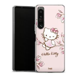 DeinDesign Handyhülle Hello Kitty Fanartikel Hanami Hello Kitty - Magnolia, Sony Xperia 1 IV Silikon Hülle Bumper Case Handy Schutzhülle, weiß