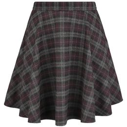 Banned Retro Rock Check Flared Skirt Kurzer Rock grau lila in XS