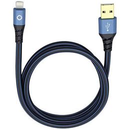 Oehlbach Apple iPad/iPhone/iPod Anschlusskabel [1x USB 2.0 Stecker A - 1x Apple Lightning-Stecker] 0.50 m Blau, Schwarz