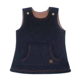 MaxiMo - Wollfleece-Kleid MINI in navy/bombay brown, Gr.104