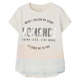 name it - T-Shirt NKFRELOVED in white alyssum, Gr.122/128