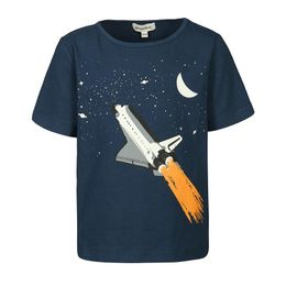 tausendkind collection - T-Shirt SPACE SHUTTLE GLOW IN THE DARK in dunkelblau, Gr.92/98