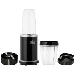 HOMCOM Standmixer mit 2 Mixbechern schwarz (Farbe: schwarz)