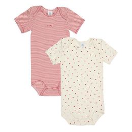 Sanetta - Kurzarm-Body HEARTS & STRIPES 2er-Pack in offwhite/rot, Gr.56