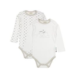 Jacky - Langarm-Body BABY BEAR 2er-Pack in weiß/grau, Gr.80