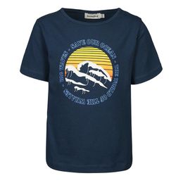 tausendkind collection - T-Shirt RETRO WAVE in navy, Gr.116/122