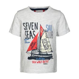 Boboli - T-Shirt SEVEN SEAS meliert in hellgrau, Gr.68