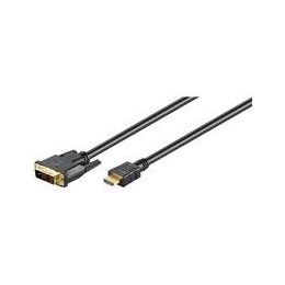 goobay Adapterkabel DVI-D Stecker > HDMI Stecker schwarz, 3 Meter, vergoldet