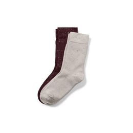 Tchibo 2 Paar Thermosocken - Bordeaux - Gr.: 35-38