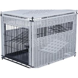 Trixie Home Kennel, Polyrattan M: 58 60 77 cm, hellgrau