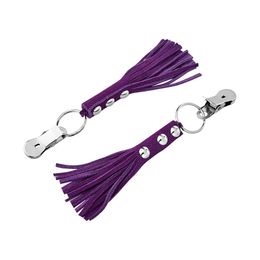 Rimba Nippelklemmen mit Leder-Quasten