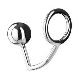 Rimba Metall-Penisring mit Analdildo, L, 5 cm