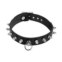 Rimba Leder-Halsband mit Killernieten