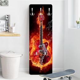 Wandgarderobe Gitarre in Flammen