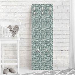 Wandgarderobe Holzpaneel Vintage Muster Geometrische Fliesen