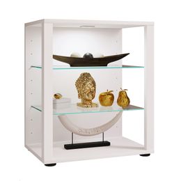Vcm Glasvitrine stehend Vitrine Glas mit ESG-Sicherheitsglas Ma&szlig;e ca. H. 60 x B. 52 x T. 35 cm Standvitrine Glas Modern und platzsparend Glas Vitrinenschrank &ndash; Glasol S