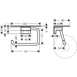 Hansgrohe Papierrollenhalter mit Ablage AddStoris mattschwarz 41772670