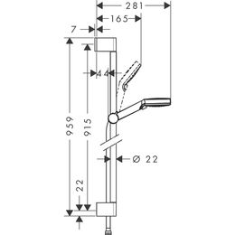 Hansgrohe Brausenset Crometta Vario/Unica 900mm weiß/chrom 26536400