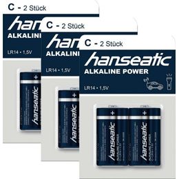 Hanseatic 6 Stück Baby C Batterien Alkaline LR14 Batterie, LR14 (1,5 V, 6 St), blau