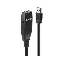 Lindy USB 3.2 Gen 1 Aktivverlängerungskabel Slim, USB-A Stecker > USB-A Buchse schwarz, 15 Meter Verwendung: Verlängert ein USB-Kabel um 15 Meter inklusive Signalverstärkung Anschlüsse: 1x USB-A (Stecker) auf 1x USB-A (Buchse) Version: USB 3.2 Gen 1 (5 Gbit/s)