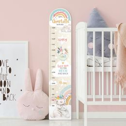 Kindermesslatte Holz Regenbogen Hasen bis zum Mond mit Wunschname
