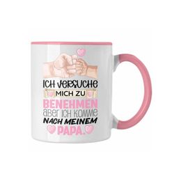 Trendation Tasse Ich Versuche Mich Zu Benehmen Papa Tasse Geschenk für Tochter Lustiger