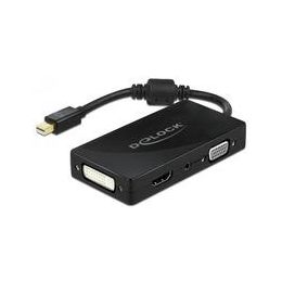 Delock Adapter Mini DisplayPort > VGA + HDMI + DVI + 3,5mm Klinkenbuchse schwarz, passiver Konverter
