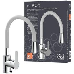 EISL® Eisl Spültischarmatur Flexo energiesparender Cold-Start, wassersparender Eco-Click,360° schwenkbar, grau