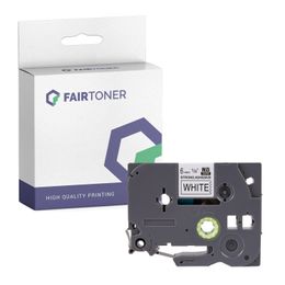 FairToner Kompatibel für Brother P-Touch Cube Pro (TZE-S211) Schriftband 6mm/8m Schwarz auf Weiss