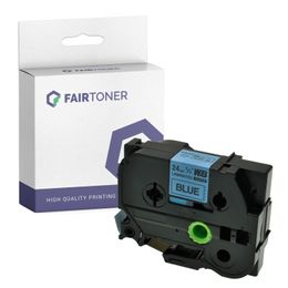 FairToner Kompatibel für Brother P-Touch Cube Pro (TZE-551) Schriftband 24mm/8m Schwarz auf Blau