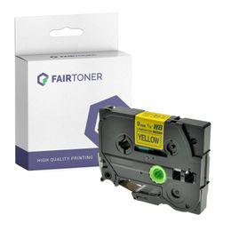 FairToner Kompatibel für Brother P-Touch D 610 BTVP (TZE-621) Schriftband 9mm/8m Schwarz auf Gelb