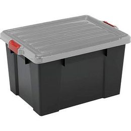 IRIS OHYAMA DIY SK-210 Aufbewahrungsbox 21,0 l schwarz, grau, rot 29,7 x 46,0 x 25,7 cm