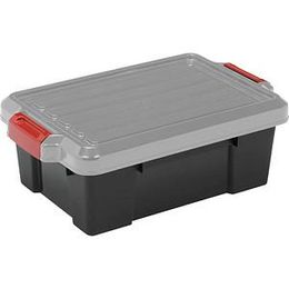 IRIS OHYAMA DIY SK-130 Aufbewahrungsbox 12,5 l schwarz, grau, rot 29,7 x 46,0 x 16,0 cm