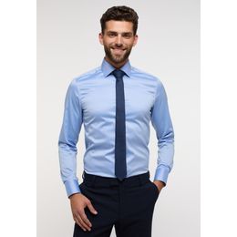 Langarmhemd Eterna "SLIM FIT" Gr. 43, Normalgrößen, blau (mittelblau) Herren Hemden Langarm