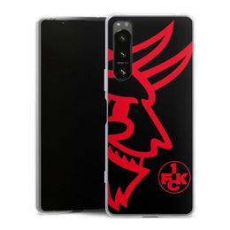 DeinDesign Handyhülle Offizielles Lizenzprodukt 1.FCK Dauerkarte, Sony Xperia 5 IV Silikon Hülle Bumper Case Handy Schutzhülle, weiß