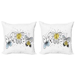 Abakuhaus Kissenbezüge Modern Accent Doppelseitiger Digitaldruck, (2 Stück), Schmetterling Winged Insekten, grau, 40 cm x 40 cm