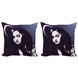 Abakuhaus Kissenbezüge Modern Accent Doppelseitiger Digitaldruck, (2 Stück), Feminin Ombre Träumerin Nacht, bunt