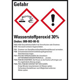 König Werbeanlagen König Werbeanlagen Hinweisschild GHS-Etik. Wasserstoffperoxid 30%, gem.GefStoffV/GHS/CLP, Folie, 10/Bo
