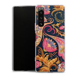 DeinDesign Handyhülle Muster Ornamente Mandala Floral Autumn 1, Sony Xperia 5 IV Silikon Hülle Bumper Case Handy Schutzhülle, weiß