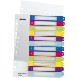Leitz Aktenordner WOW 1244, Register 1-12, DIN A4 überbreit, 12-tlg., farbige Taben, Kunststoff, bunt