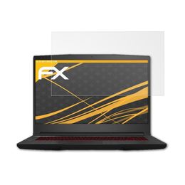 atFoliX Schutzfolie für MSI GF65 Thin, (2 Folien), Entspiegelnd und stoßdämpfend, weiß