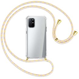 mtb more energy Handykette für OnePlus 8T (6.55) [G], Umhängehülle mit Band [NC-314-G], beige|gelb|grau, gelb/grau/beige