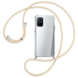 mtb more energy Handykette für OnePlus 8T (6.55) [S], Umhängehülle mit Band [NC-314-S], beige|gelb|grau, gelb/grau/beige